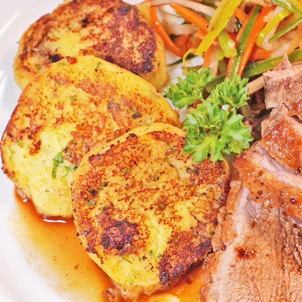Macaire Kartoffeln Rezept - einfache Kartoffeltaler - Kochen mit Moki